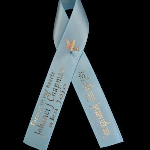 Personalized Memorial Ribbon Pin: Celebration of Life, Custom Satin ...
