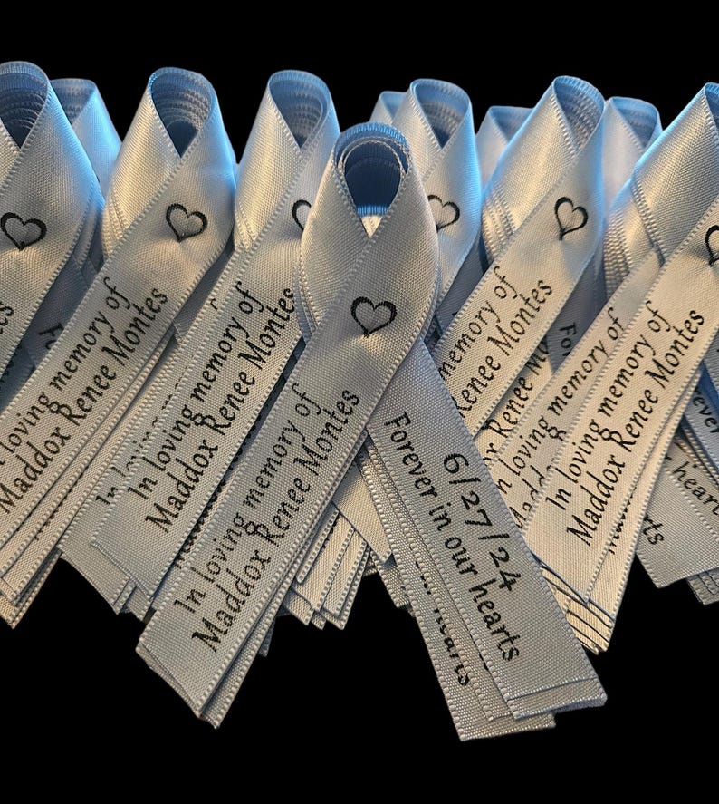 Personalized Memorial Ribbon Pin: Celebration of Life, Custom Satin ...