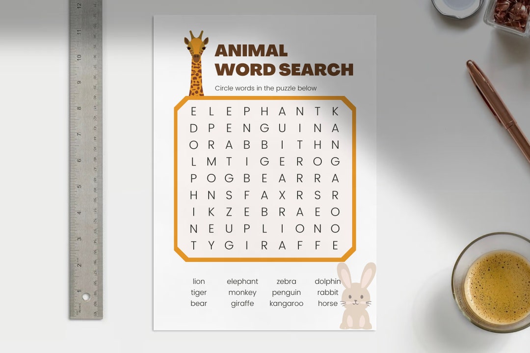 Colorful Printable Word Search Puzzle Game for Kids - Educational & Fun ...