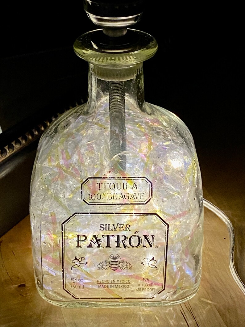 Patron Tequila Bottle Lamp With Leds Upcycled Handmade - Etsy