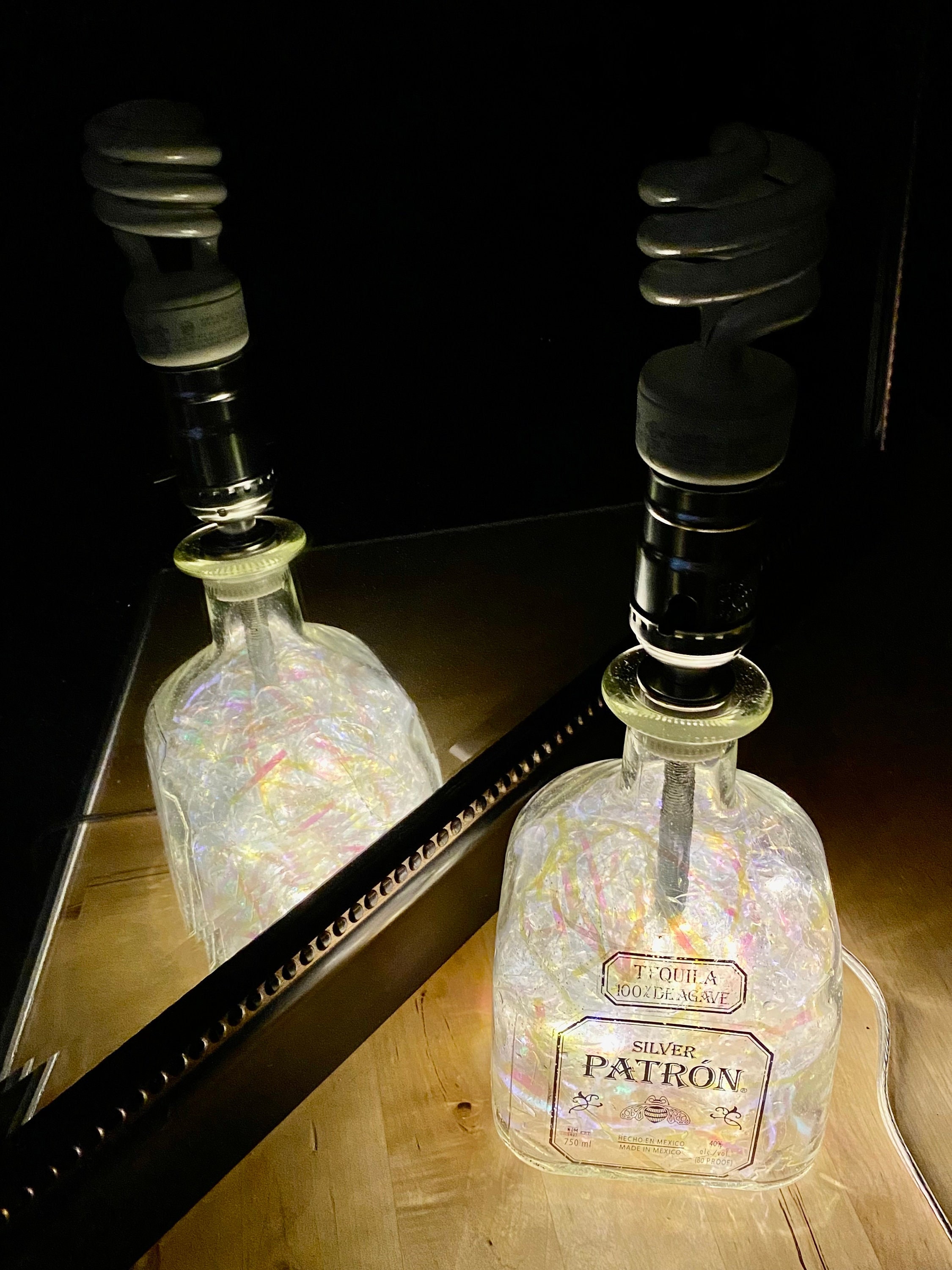 Patron Tequila Bottle Lamp With Leds handmade - Etsy