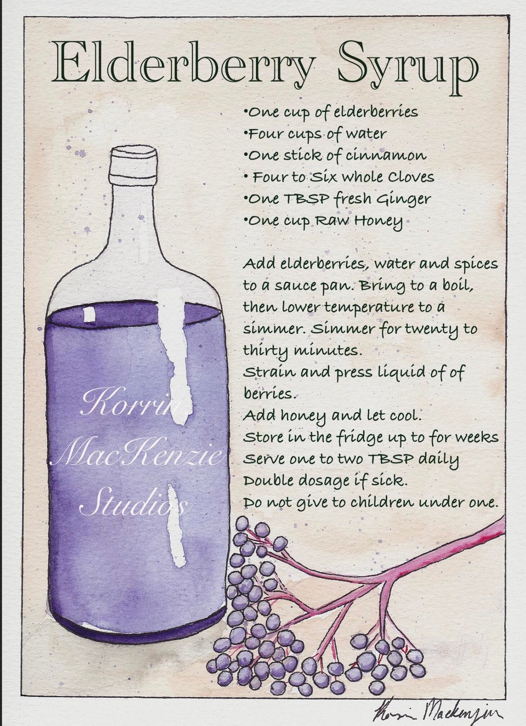 Elderberry Syrup Digital Print - Etsy