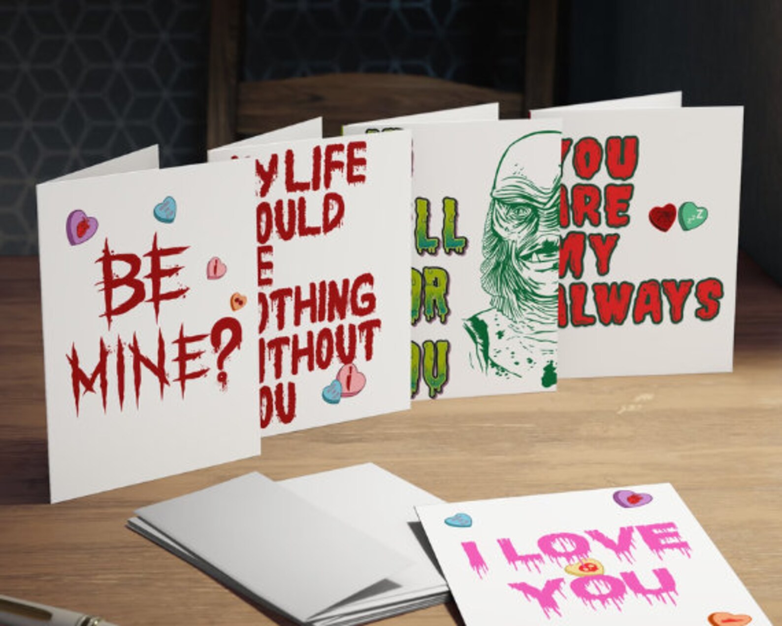 Printable Horror DBD Themed Valentines Day Cards | Ghost Face ...