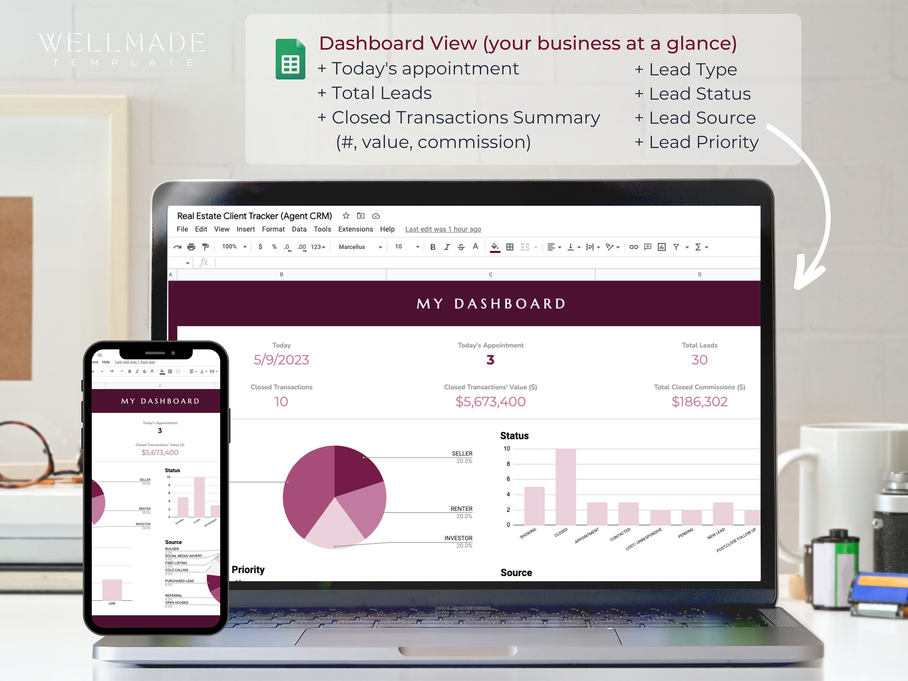 Real Estate Client & Transaction Pipeline Tracker, Google Sheets ...