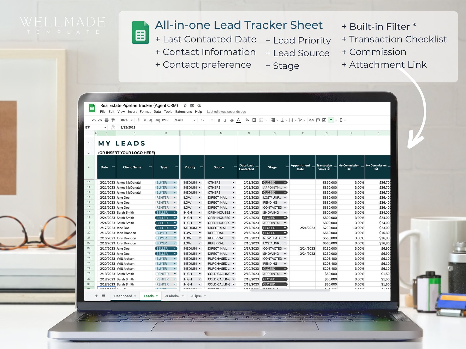Lead & Transaction Pipeline Tracker for Real Estate Agents, Google ...