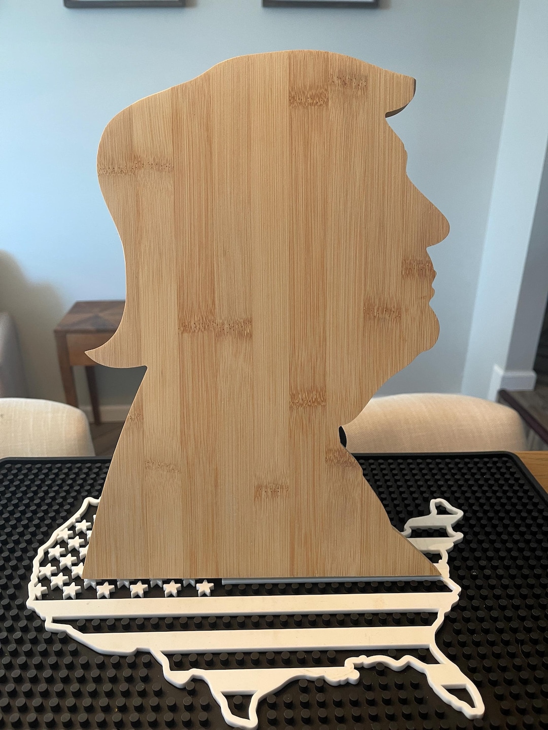 Trump Head Bamboo Cheese Board: MAGA Charcuterie Platter, Trump ...