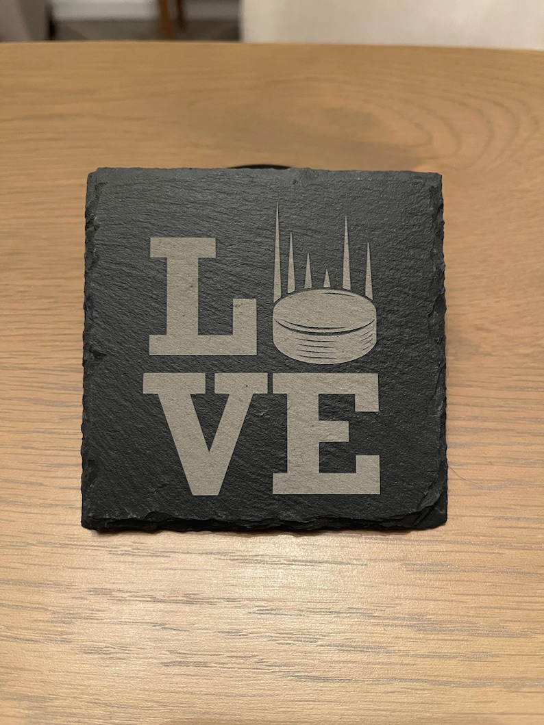 Laser Engraved Hockey Slate Coaster Set, Personalized (set of 4) - Etsy