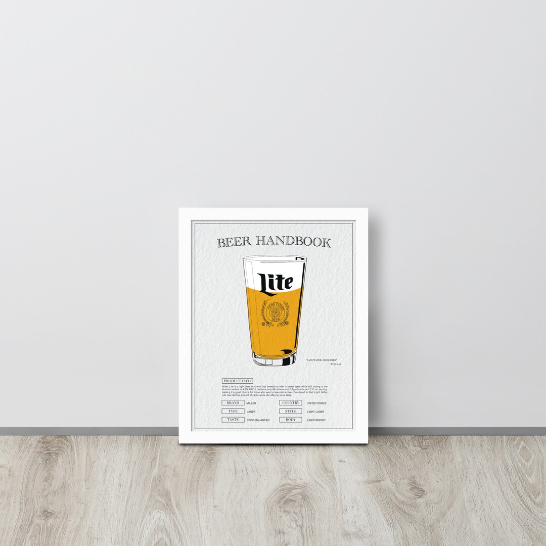 Beer Frame Poster, Beer Brands Print, Alcohol Signage, Beer Recipe ...