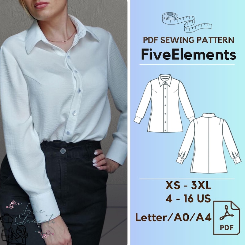 Womens Shirt Pattern - Etsy