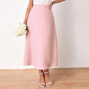 Button Down Long Skirt PDF Pattern Pink Casual Skirt Sewing - Etsy