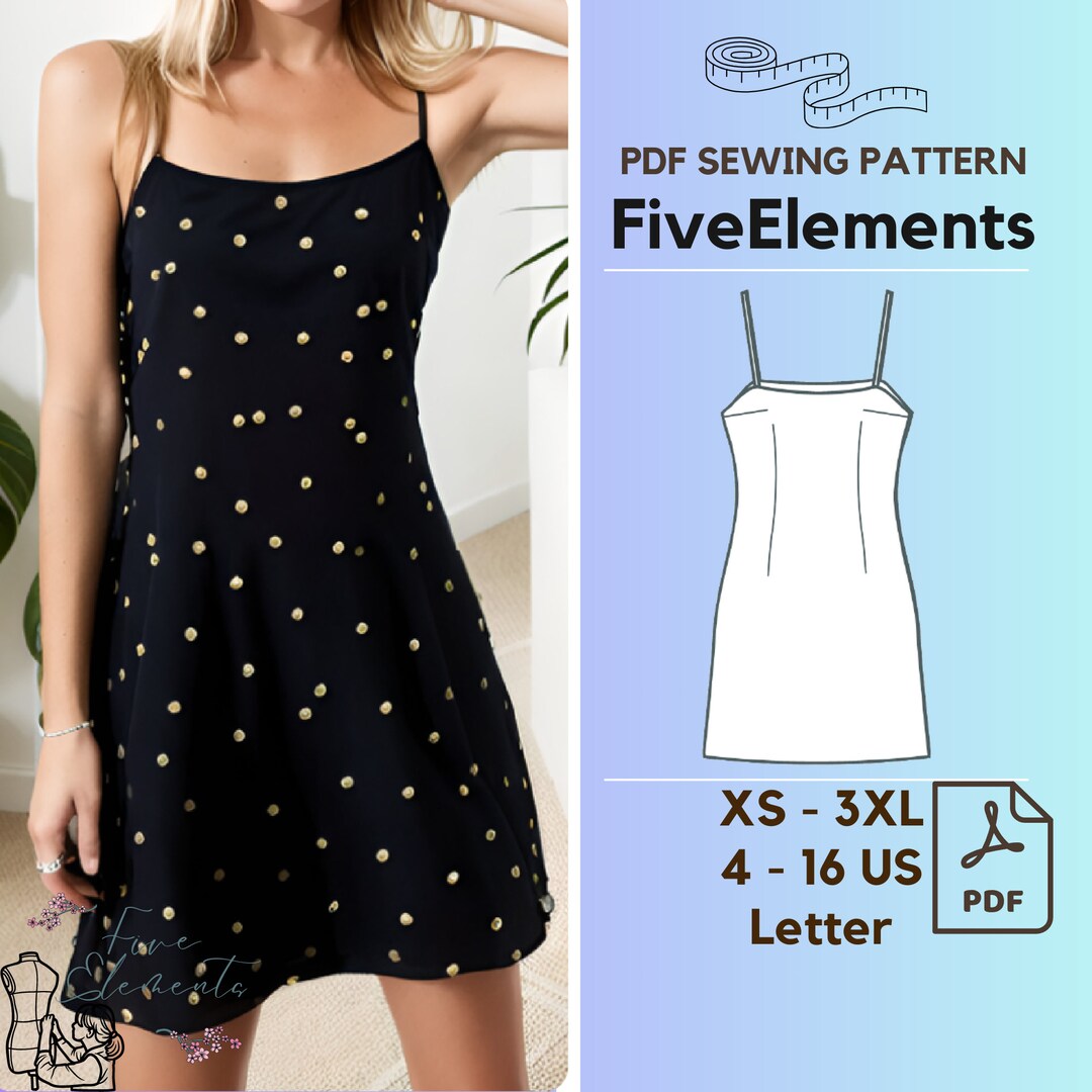 Women Mini Dress Pattern Ruffle Summer Dress PDF Sewing Pattern Casual ...