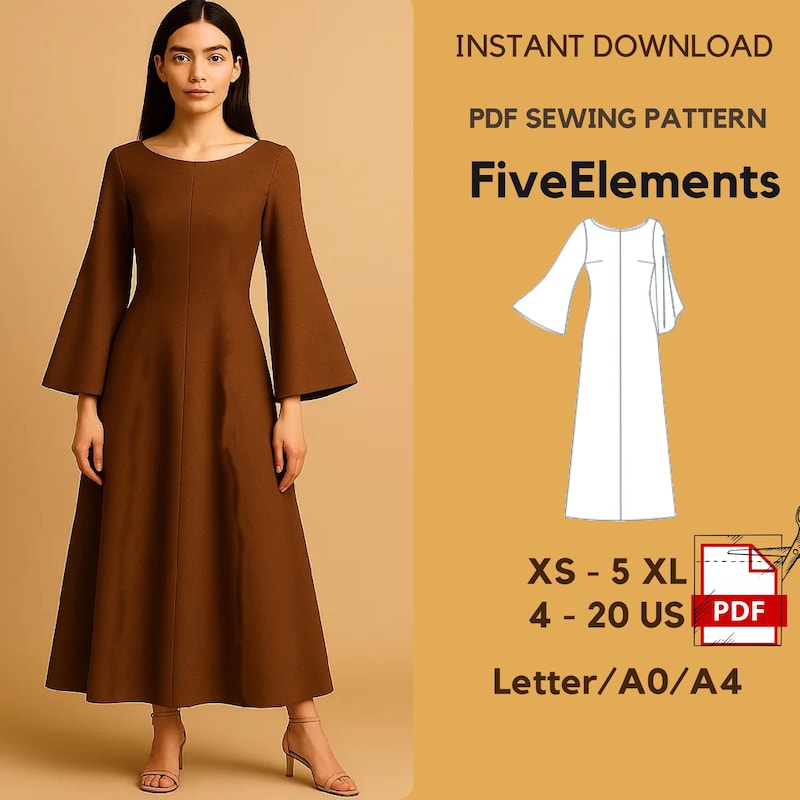 A linie braunes kleid - Etsy.de