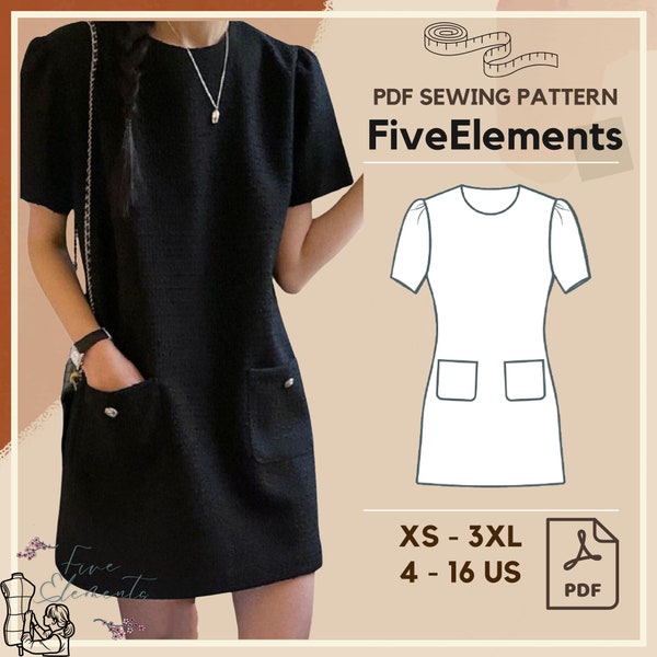 Mini Dress Sewing Pattern - Etsy
