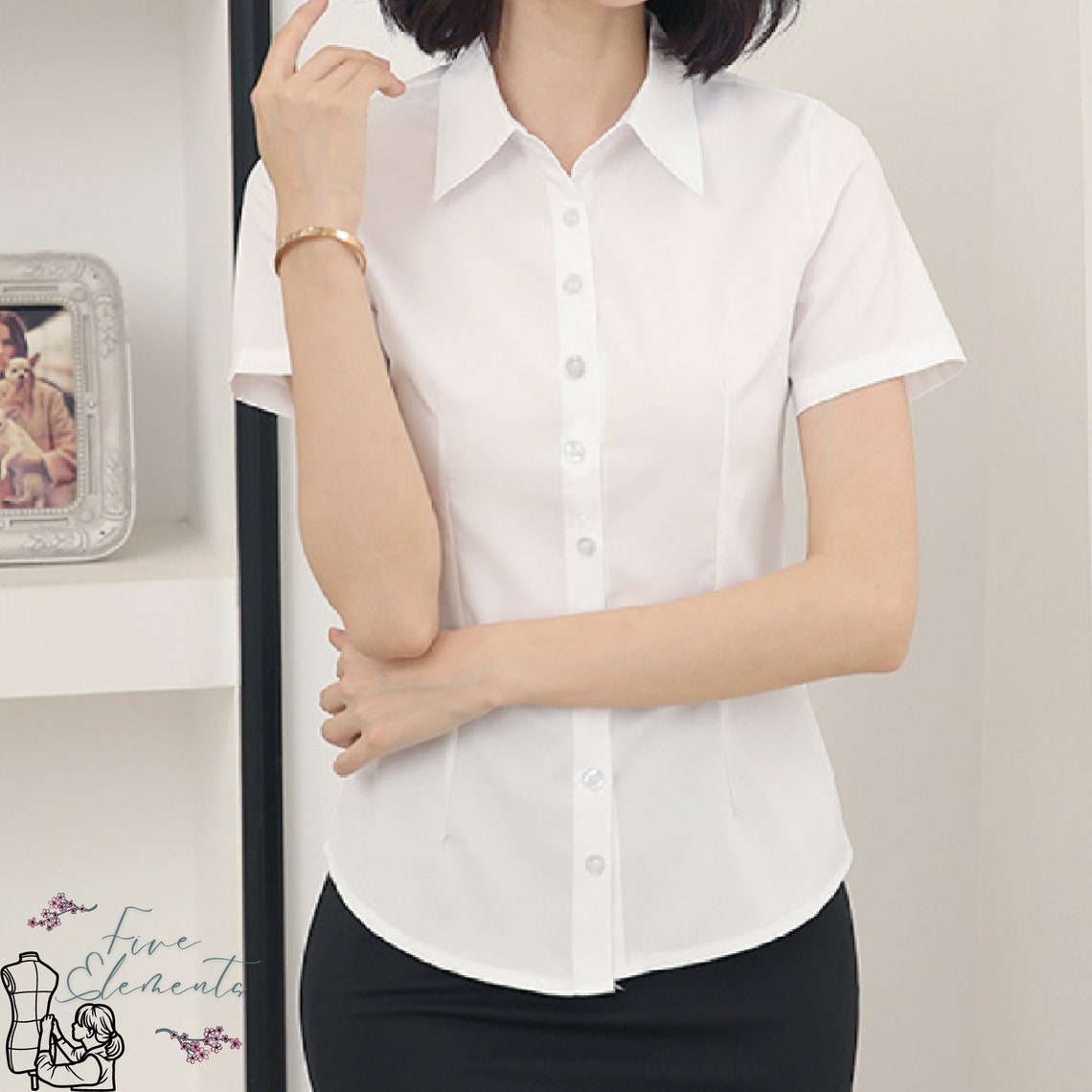 Short Sleeve Blouse PDF Sewing Pattern Button up Shirt PDF - Etsy