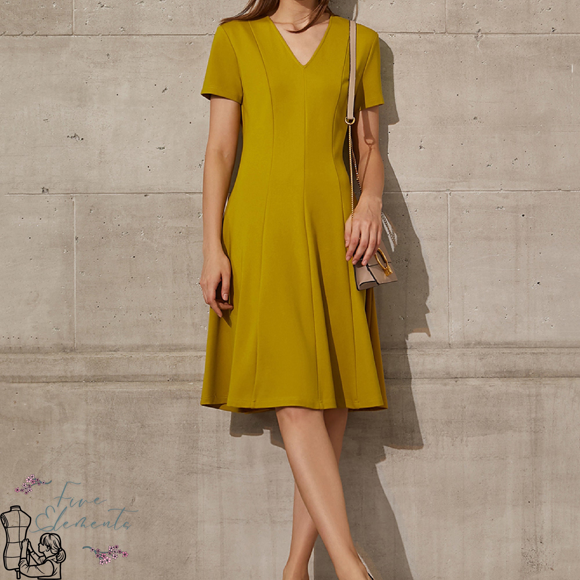 V Neck Party Dress Pattern Women Loose Dress PDF Sewing - Etsy