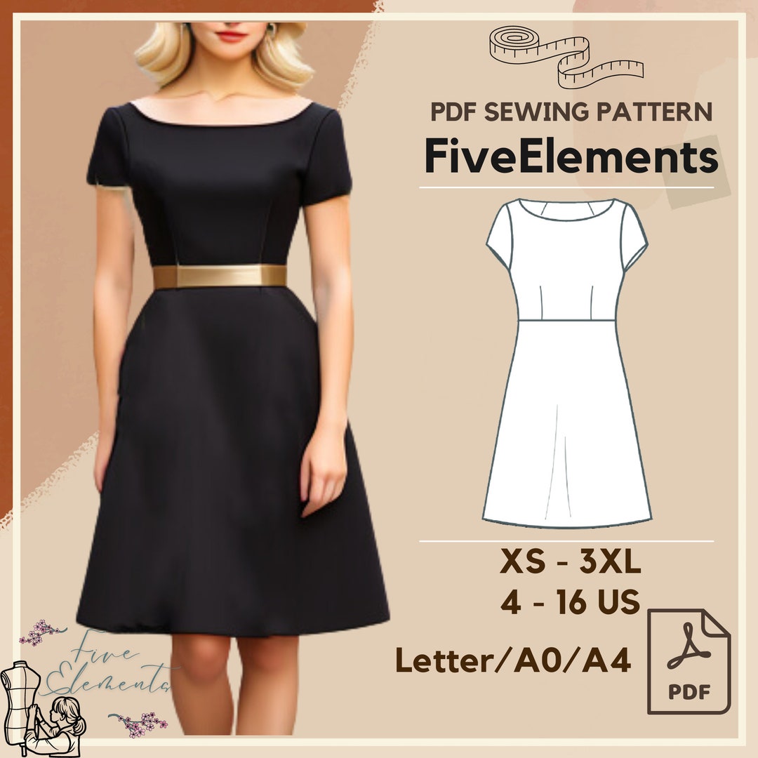Simple Dress Sewing Pattern PDF Easy Sewing Pattern Women Cotton Linen ...