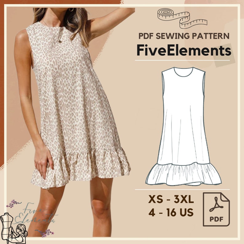 Summer Dress PDF Sewing Pattern Girl Formal Dress Pattern Easy - Etsy