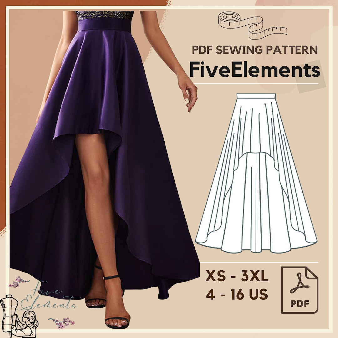 Ruffled High Waist Skirt Sewing Pattern Women Maxi Skirt PDF Pattern ...
