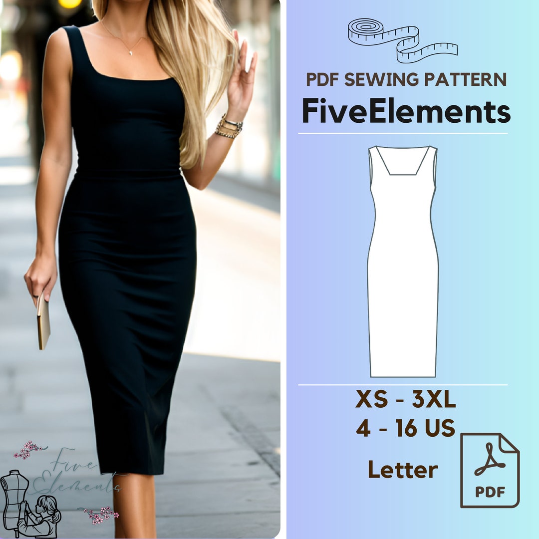 Women Simple Dress PDF Sewing Pattern Girls Mini Dress Pattern Easy ...