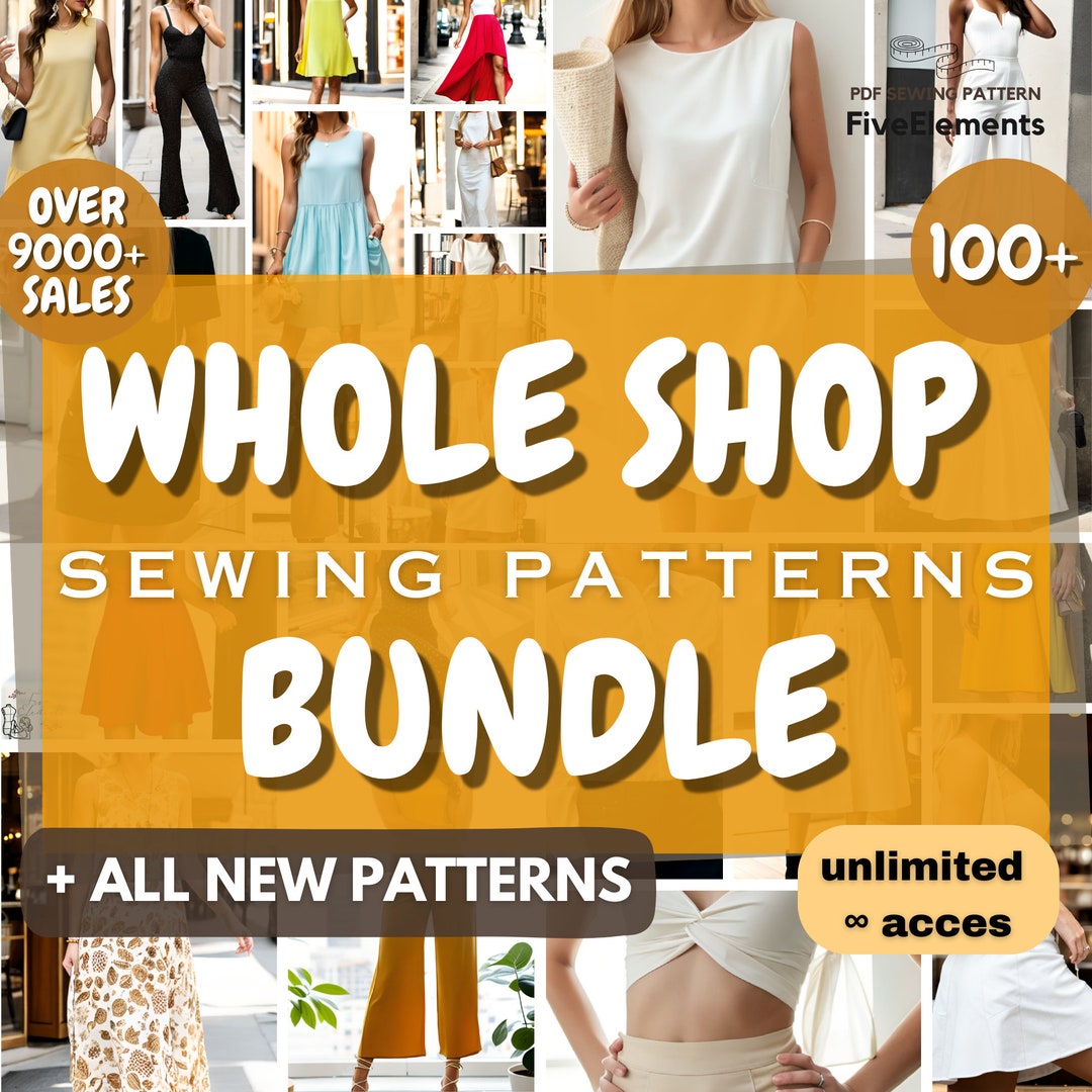 Whole Shop Bundle Sewing Pattern Blouses Dresses Tops Pants Jumpsuits ...