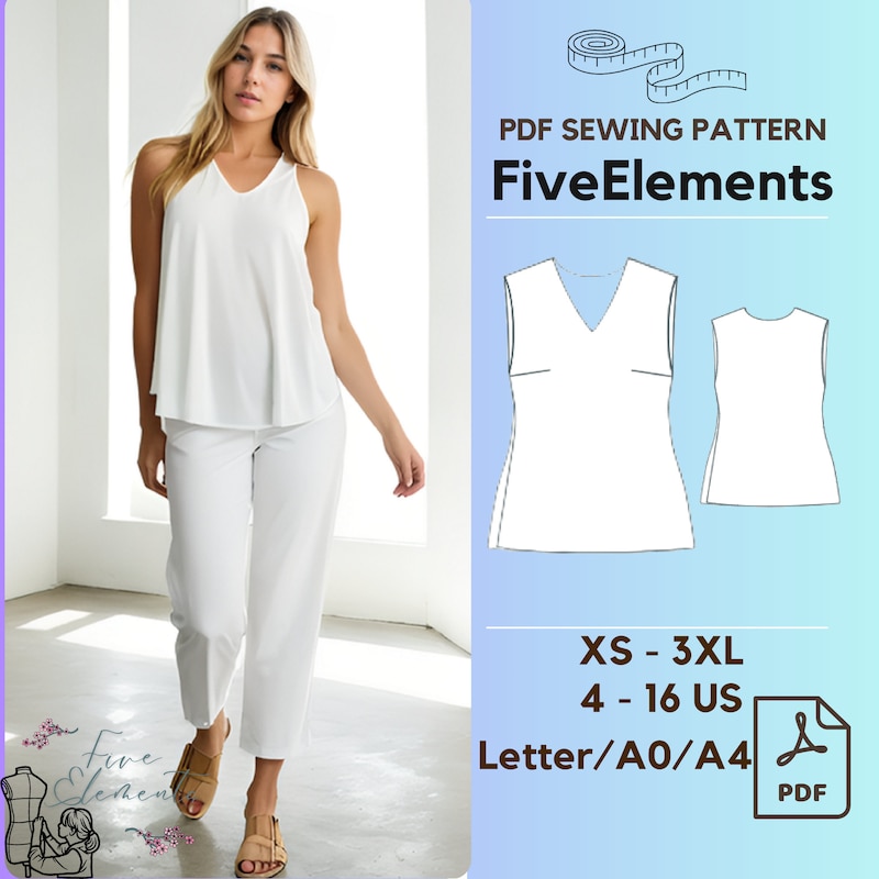 Linen Top Sewing Pattern - Etsy