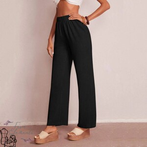 Elastic Waist Linen Pants PDF Sewing Pattern Women Wide Leg Pants ...