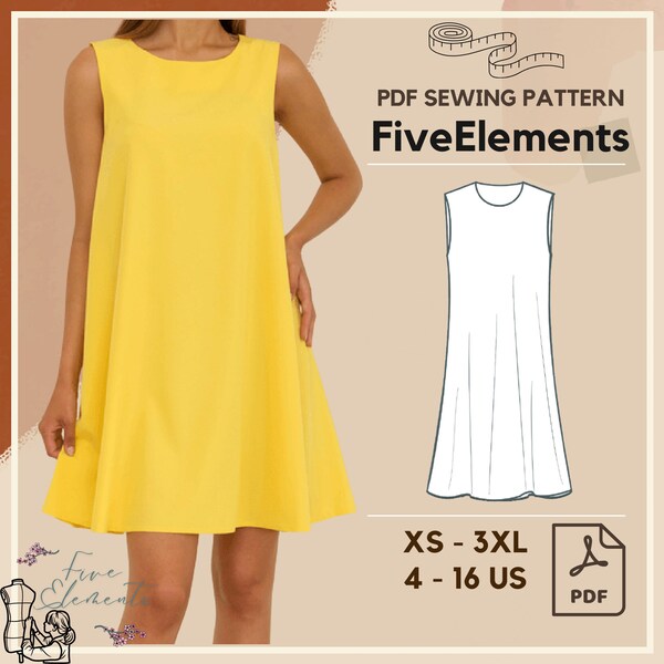Simple Dress Pattern - Etsy