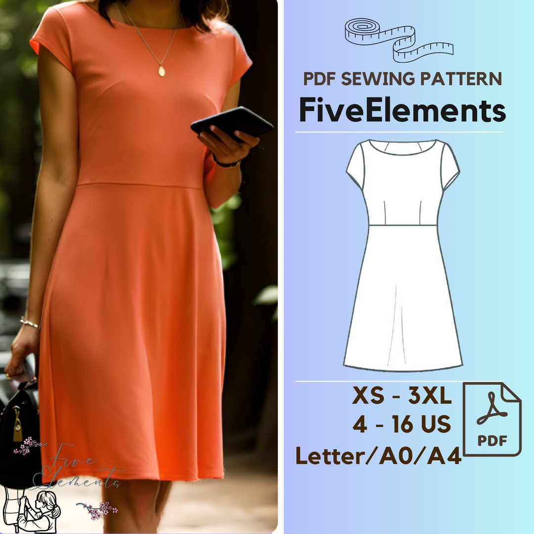 Simple Dress Sewing Pattern PDF Easy Sewing Pattern Women Cotton Linen ...