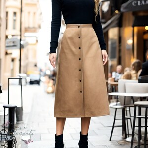 Button Down Long Skirt PDF Pattern Pink Casual Skirt Sewing Pattern ...