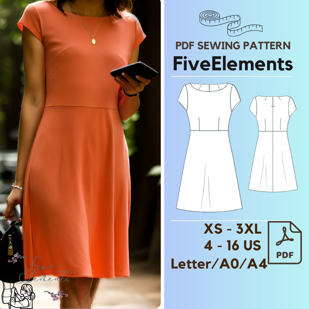 Simple Dress Sewing Pattern PDF Easy Sewing Pattern Women Cotton Linen ...