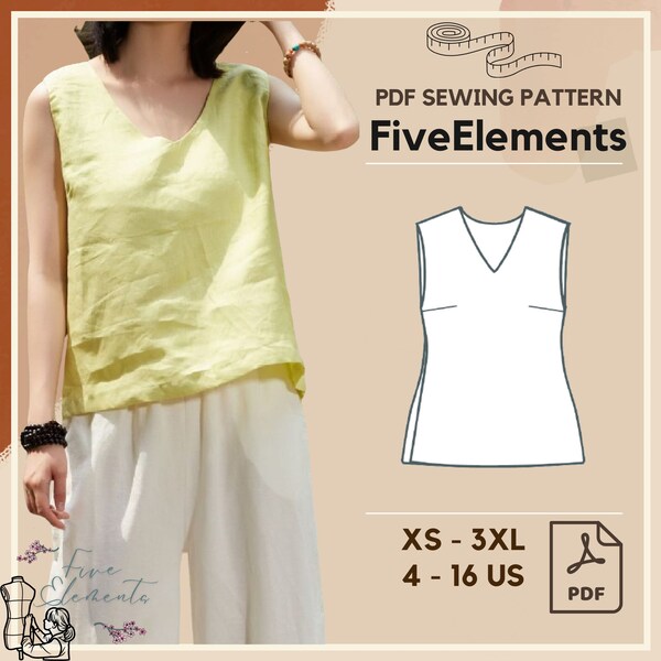 Linen Top Sewing Pattern - Etsy