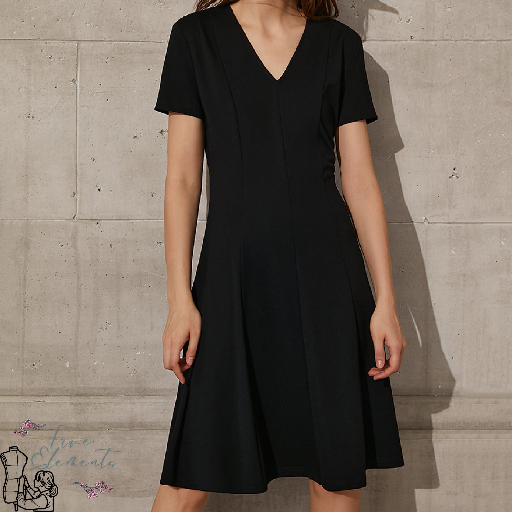 V Neck Party Dress Pattern Women Loose Dress PDF Sewing - Etsy