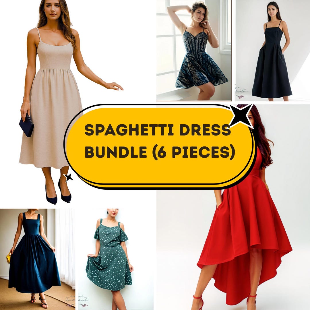PDF Sewing Pattern Bundle – 6 Spaghetti Strap Dresses | Women’s Summer ...