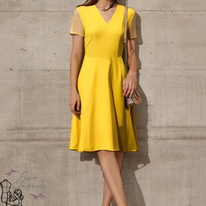 V Neck Party Dress Pattern Women Loose Dress PDF Sewing Pattern Simple ...