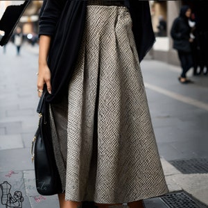 Women Linen Skirt PDF Sewing Pattern Long Wool Skirt Sewing Pattern ...