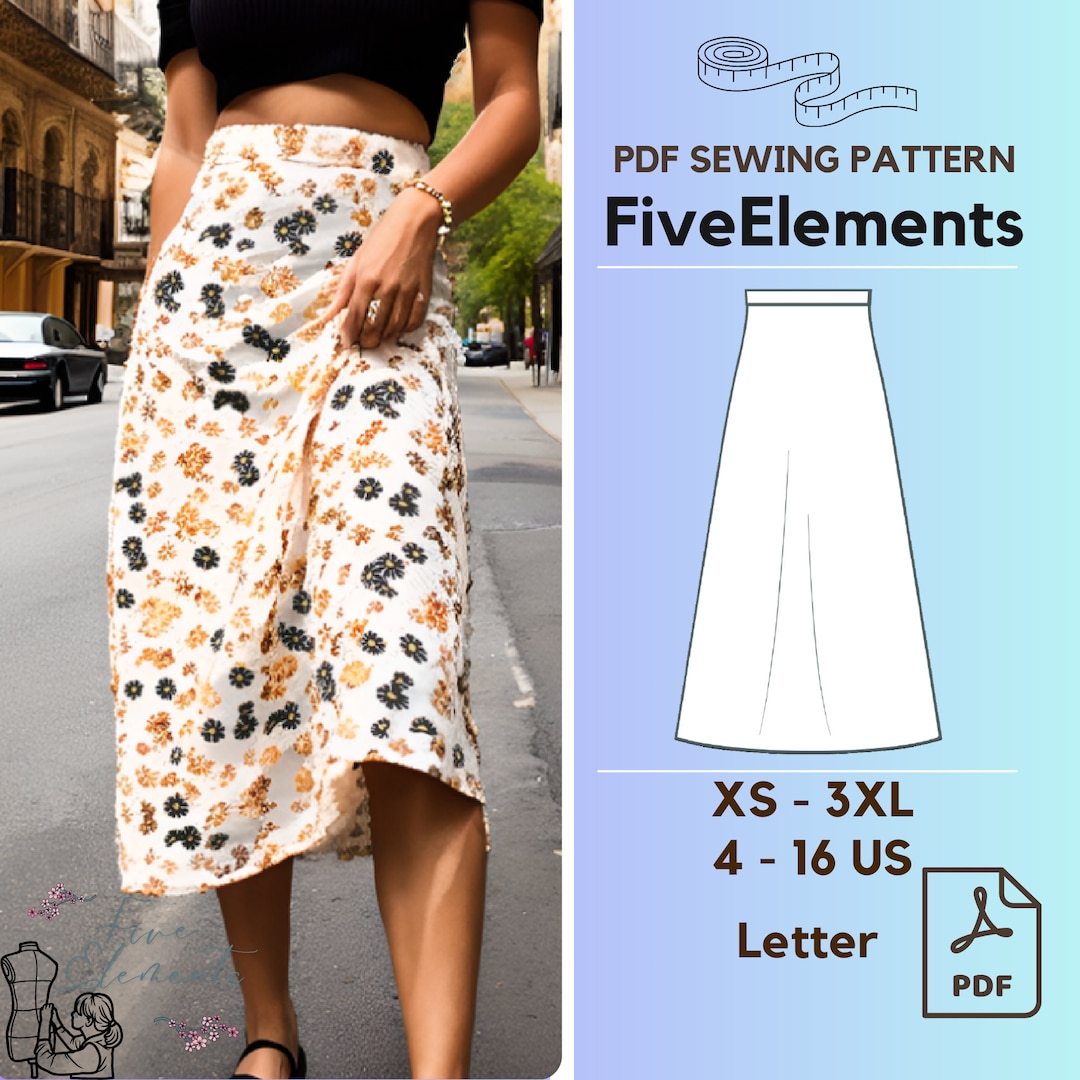 Maxi Skirt Sewing Pattern Women Harajuku Long Skirt PDF Sewing Pattern ...