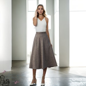 Women Linen Skirt PDF Sewing Pattern Long Wool Skirt Sewing Pattern ...
