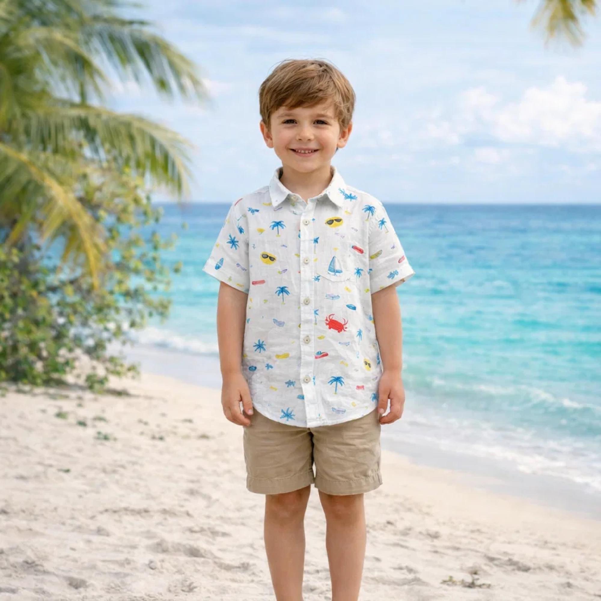 Boys Short Sleeve Shirt PDF Sewing Pattern | Kids Button Down Shirt ...