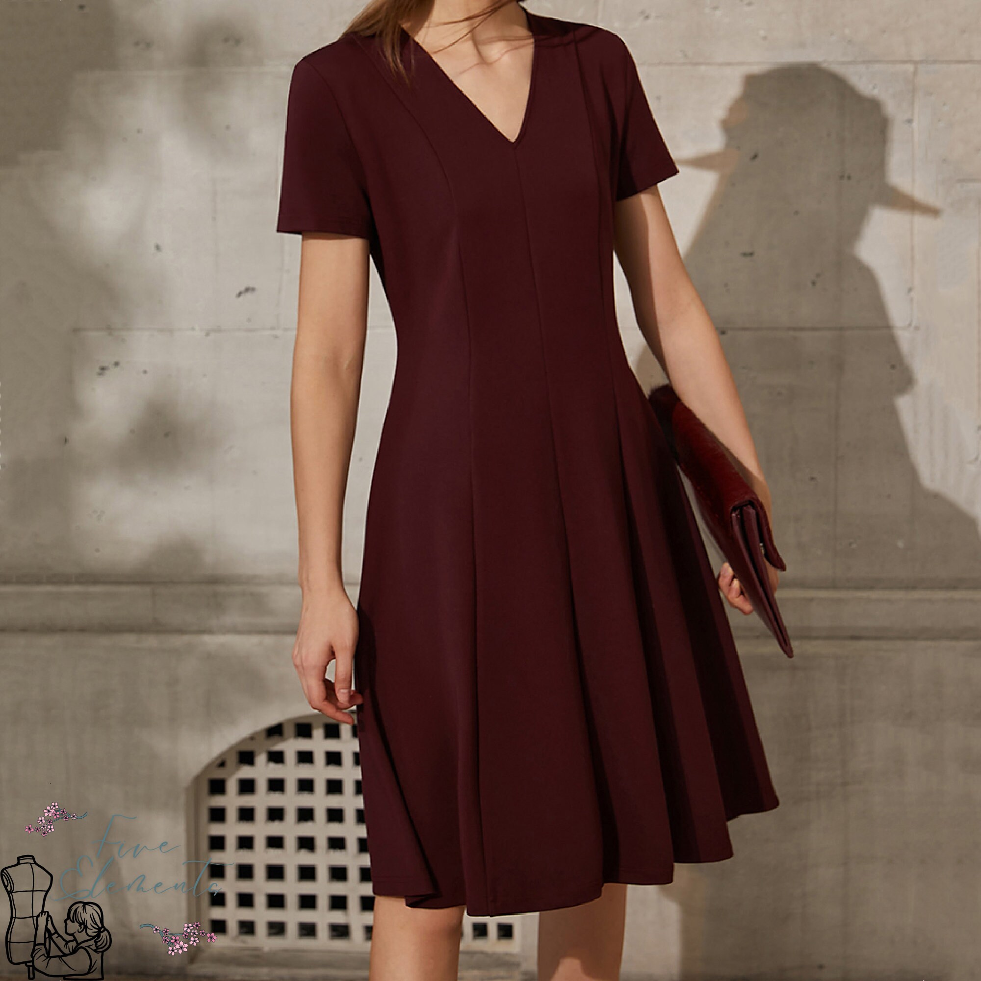 V Neck Party Dress Pattern Women Loose Dress PDF Sewing - Etsy