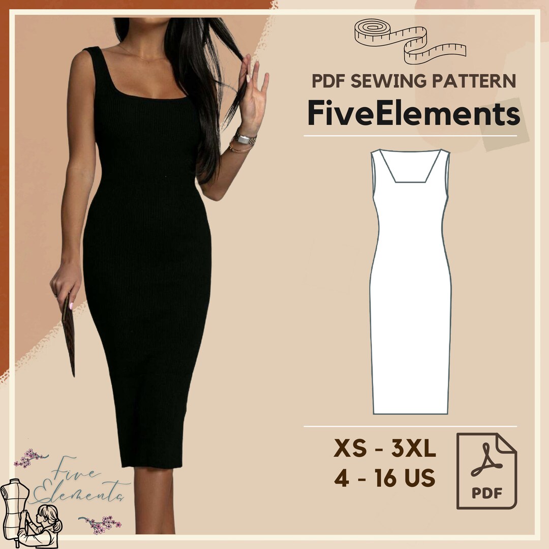 Women Simple Dress PDF Sewing Pattern Girls Mini Dress Pattern - Etsy