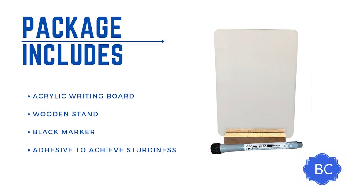 High-quality UV Acrylic Dry Erase Board (7" X 5") With Marker for ...