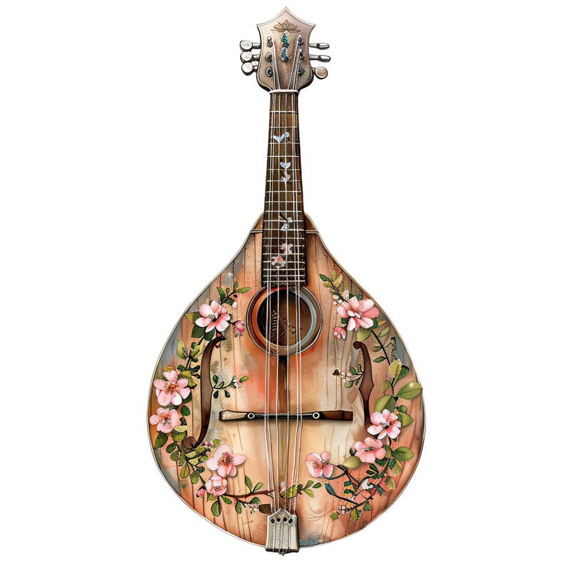 Mandolins Clipart 50 High Res Watercolor Png Junk Journals, Card Making ...