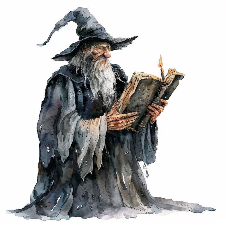 Old World Sorcery Clipart 10 High Res Watercolor Jpg Junk Journals ...