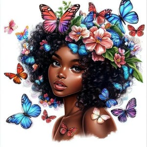 25 Melanin Girl Digital Clipart | High-resolution | Empowering Artistic ...