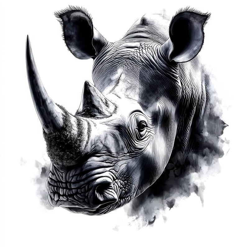 12 Rhino Clipart | Majestic Watercolor Rhinoceros Illustrations for ...