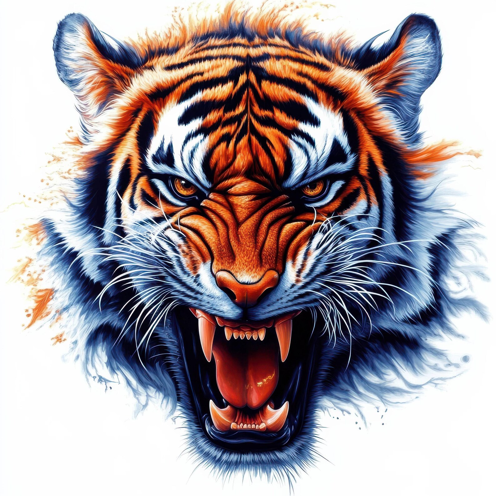 23 Angry Tiger Clipart | Intense Jungle Tiger Illustrations for Bold ...