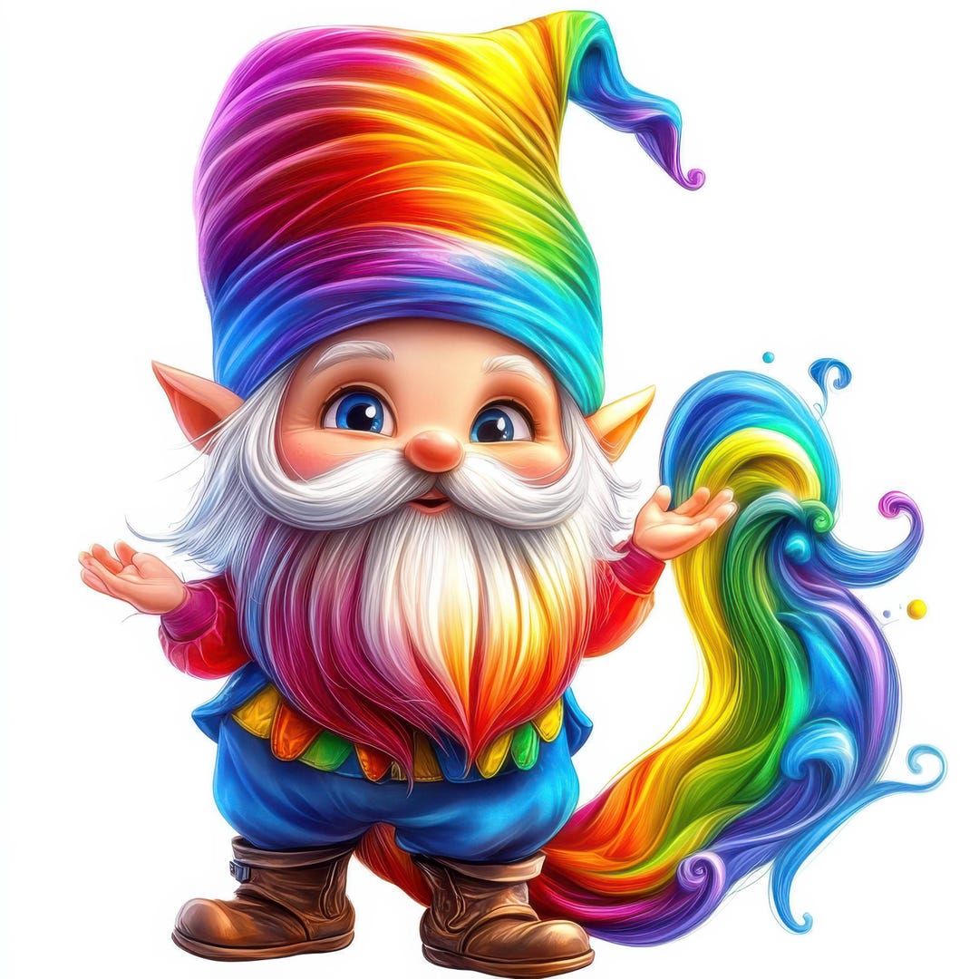 23 Rainbow Gnome Clipart | Colorful Gnome Clipart for Journals Jpg ...