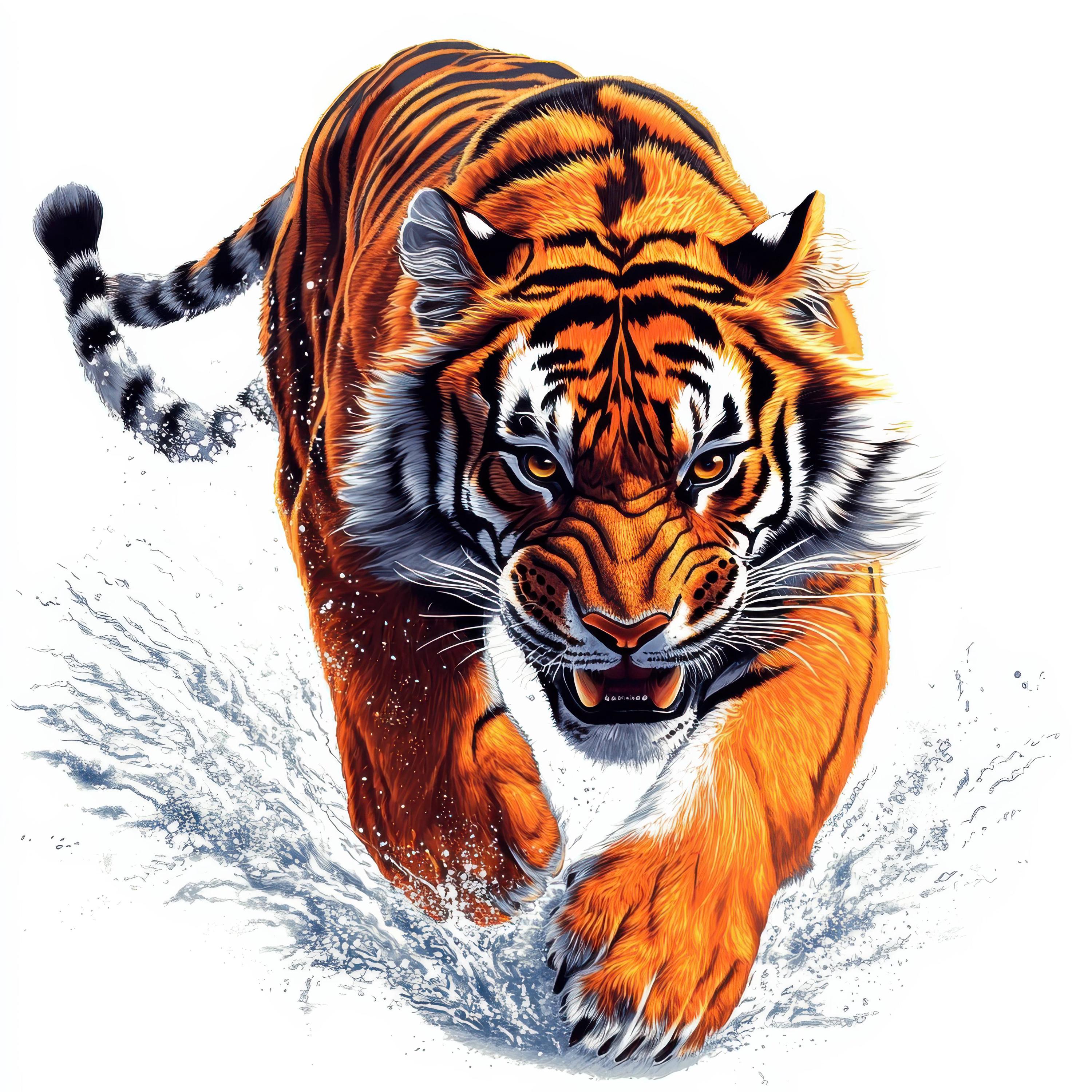 23 Angry Tiger Clipart | Intense Jungle Tiger Illustrations for Bold ...