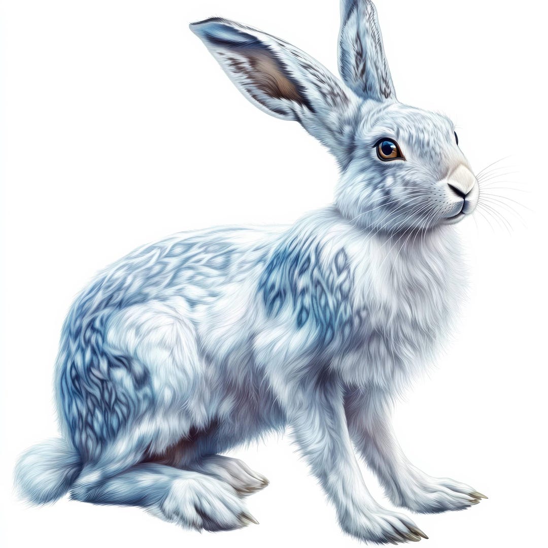 15 Arctic Hare Clipart – High Res Watercolor Jpgs | Winter Bunny ...