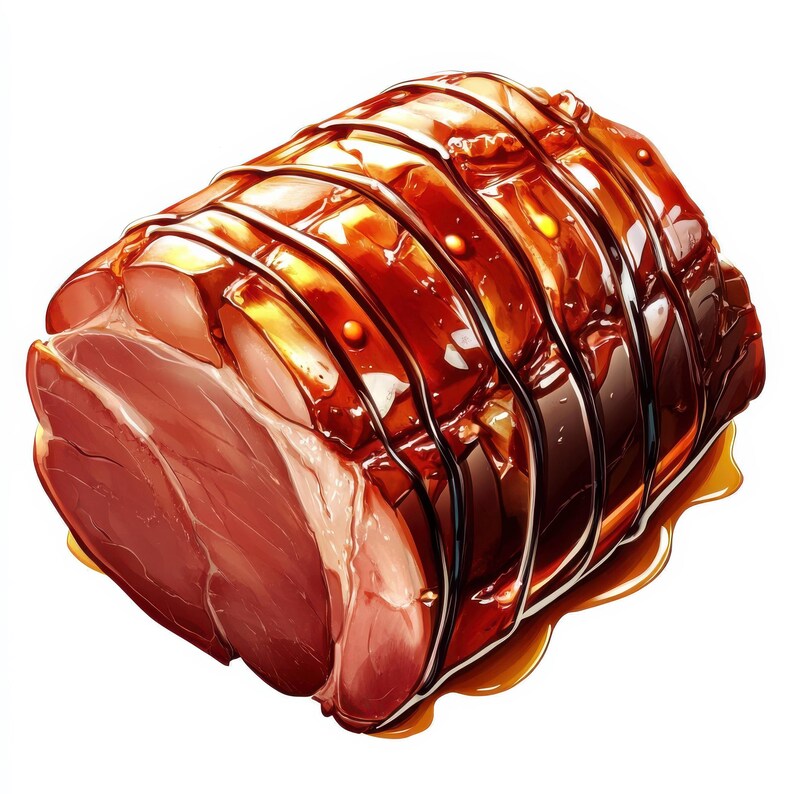 14 Ham Clipart | Savory Watercolor Ham Illustrations for Recipe Books ...
